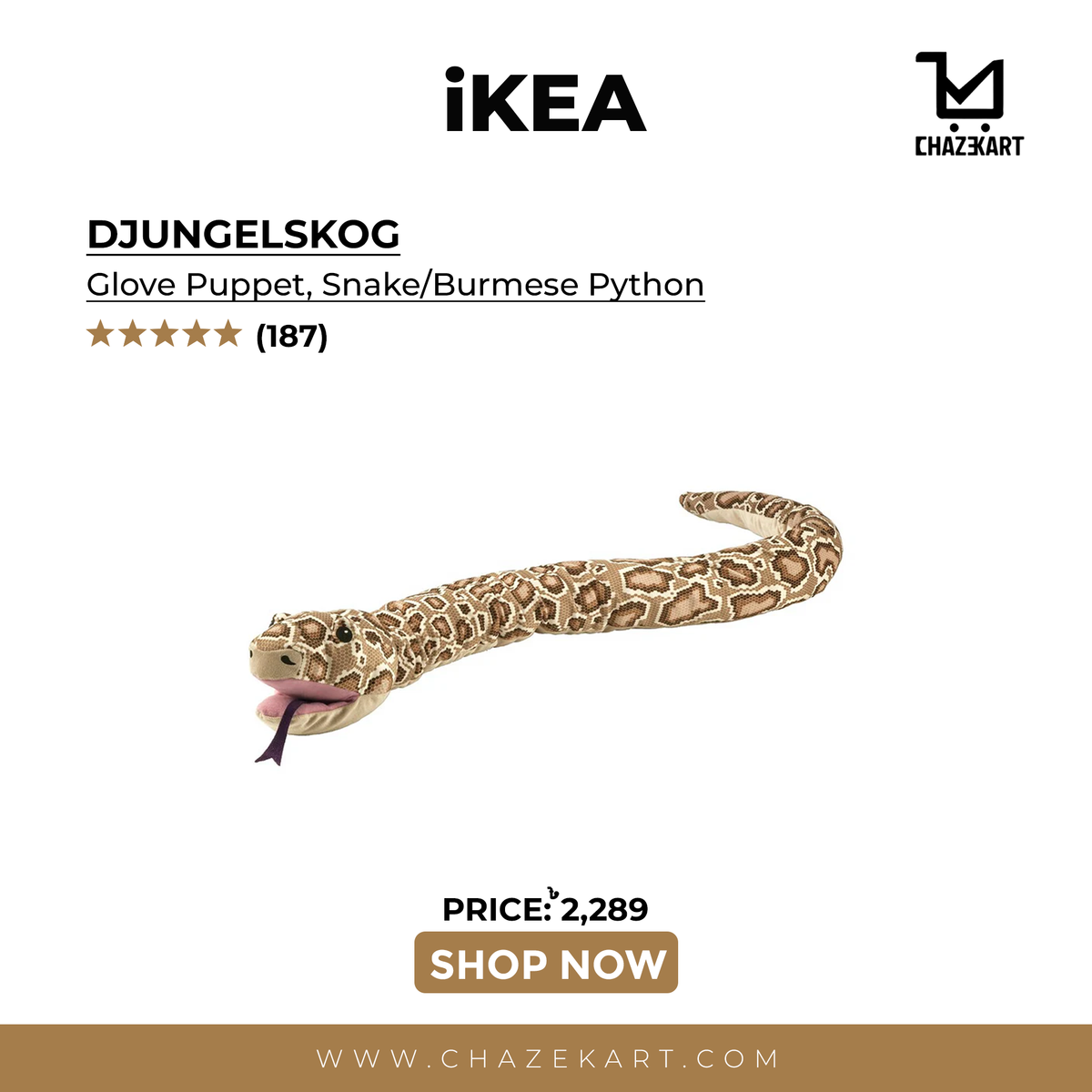 IKEA DJUNGELSKOG Glove Puppet, Snake/Burmese Python – ChazeKart